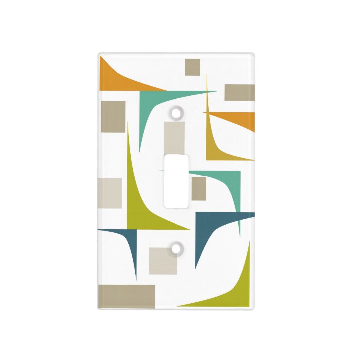 Mid Century Modern Colorful Geometric Retro Light Switch Cover | Zazzle.com