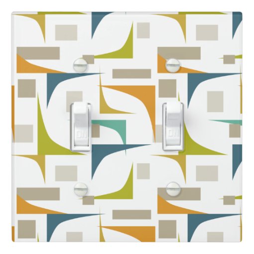 Mid Century Modern Colorful Retro Geometric Light Switch Cover | Zazzle
