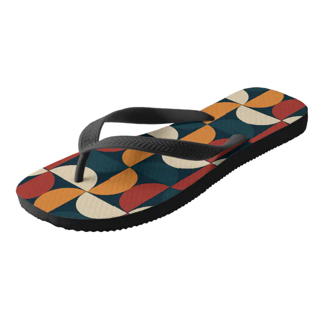 Mid-Century Modern Copper Firefly Flip Flops | Zazzle
