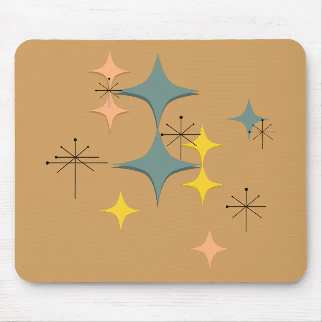 Mid Century Modern Eames Atomic Starbursts Custom Mouse Pad | Zazzle