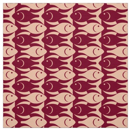 Mid-Century Modern fish, black and white Fabric | Zazzle