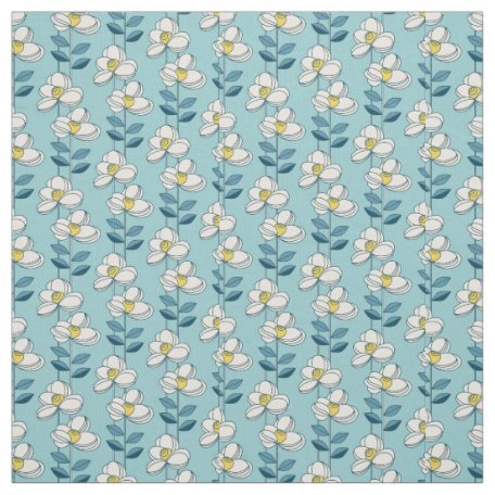 Mid-Century Modern Leaf Pattern Fabric | Zazzle