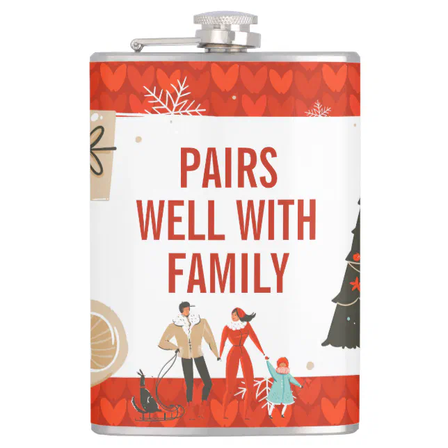Mid-Century Modern | Funny Christmas Holiday Flask | Zazzle