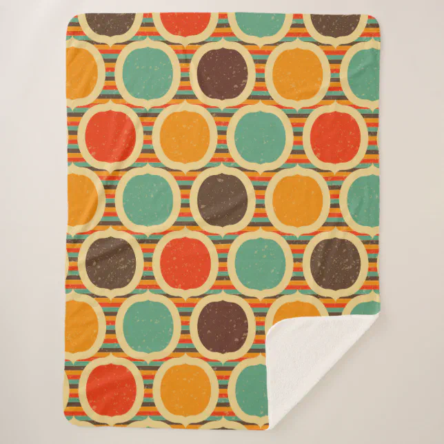 Mid Century Modern geometric 5 Sherpa Blanket | Zazzle