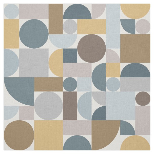 Geometric Gold & Blue Pattern Fabric | Zazzle.com