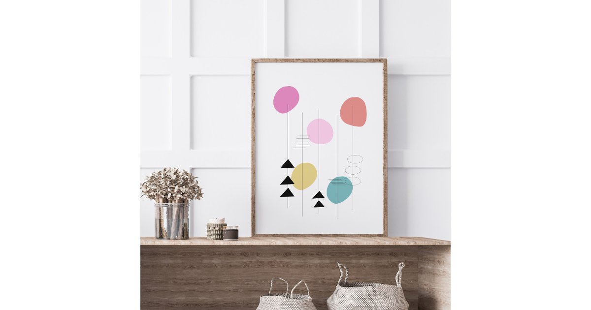 Mid Century Modern Geometric Design Poster | Zazzle