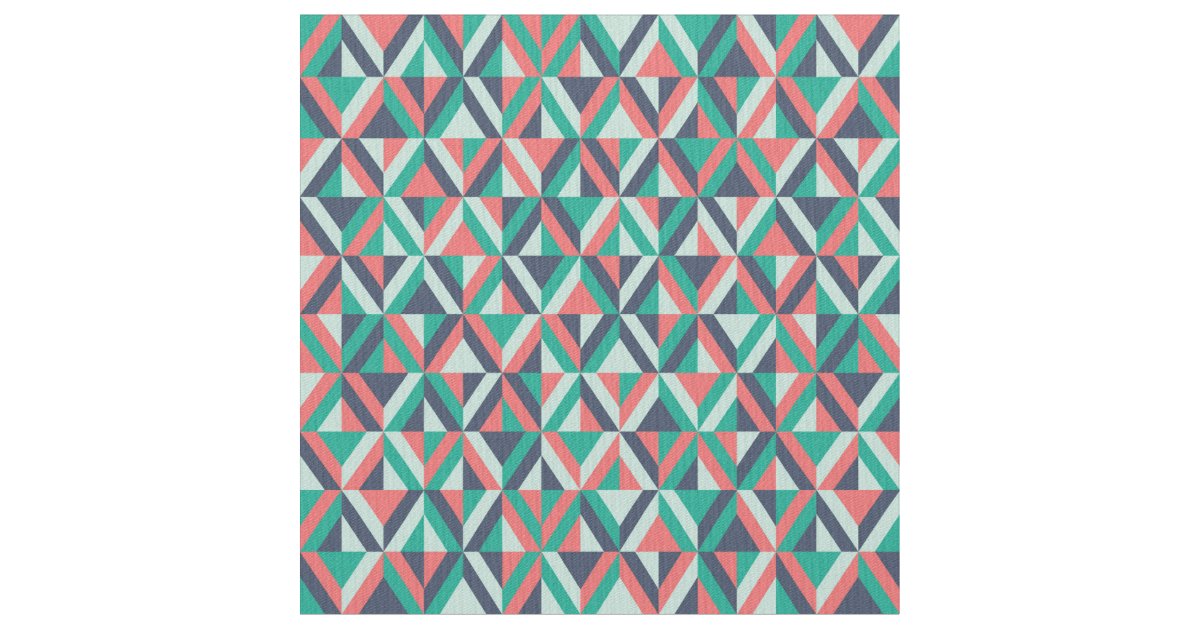 Mid-Century Modern Geometric Pattern Fabric | Zazzle