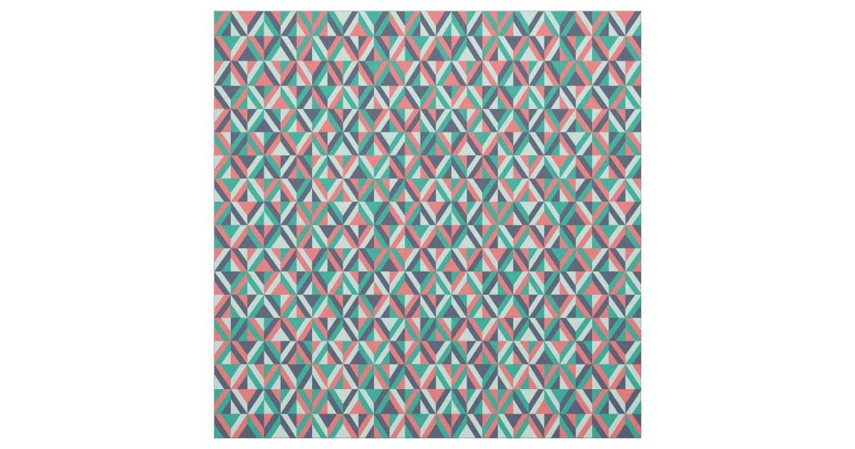 Mid-Century Modern Geometric Pattern Fabric | Zazzle