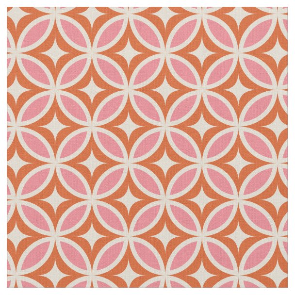 Modern Mid Century Circles Geometric Pattern Fabric | Zazzle