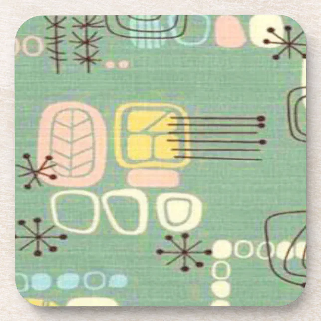 Mid Century Modern Graphic Design Cork Coasters | Zazzle