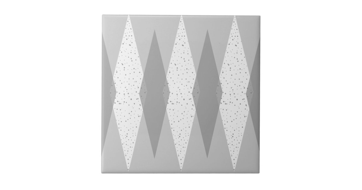Mid Century Modern Grey Argyle Ceramic Tile | Zazzle