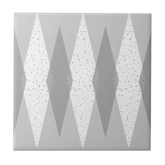 Mid Century Modern Grey Argyle Ceramic Tile | Zazzle