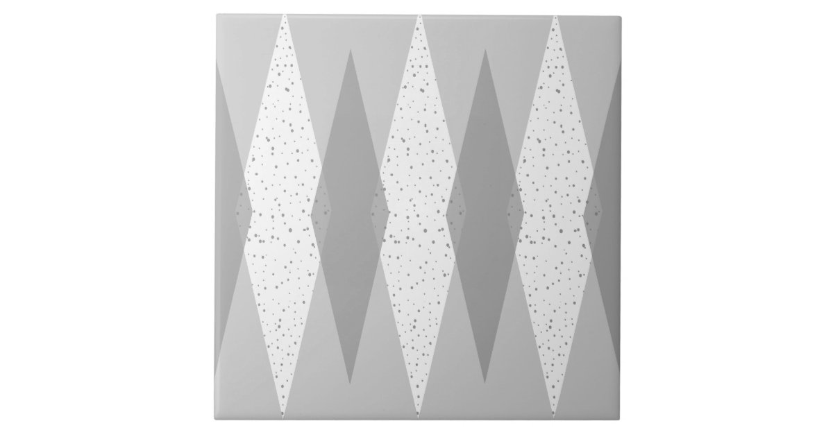 Mid Century Modern Grey Argyle Ceramic Tile | Zazzle