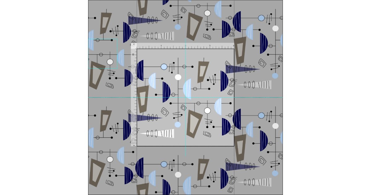 Mid-Century Modern Half Moons Design Fabric 12 | Zazzle
