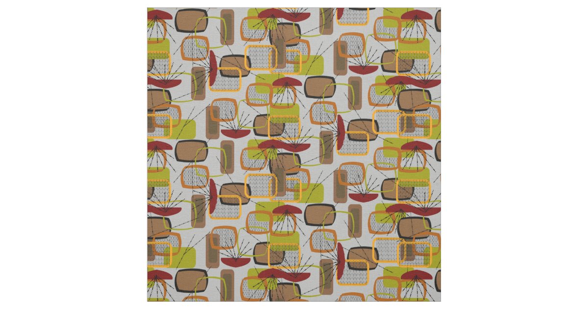 Mid-Century Modern Half Moons Design Fabric 21 | Zazzle