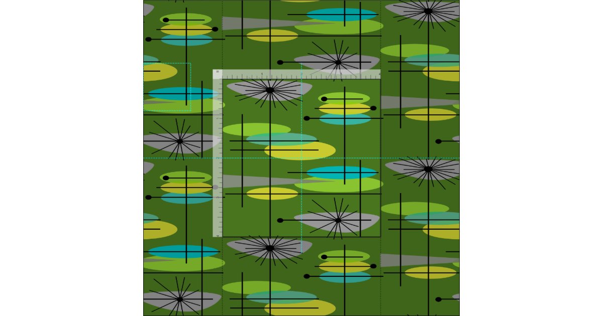 Mid-Century Modern Half Moons Design Fabric 23 | Zazzle