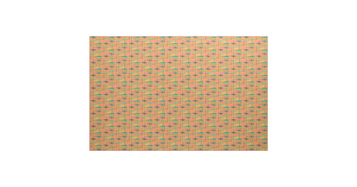Mid-Century Modern Half Moons Design Fabric 27 | Zazzle