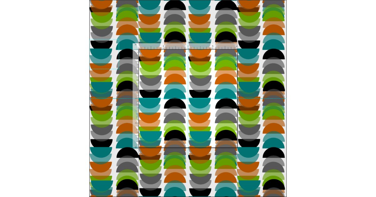 Mid-Century Modern Half Moons Design Fabric 5 | Zazzle