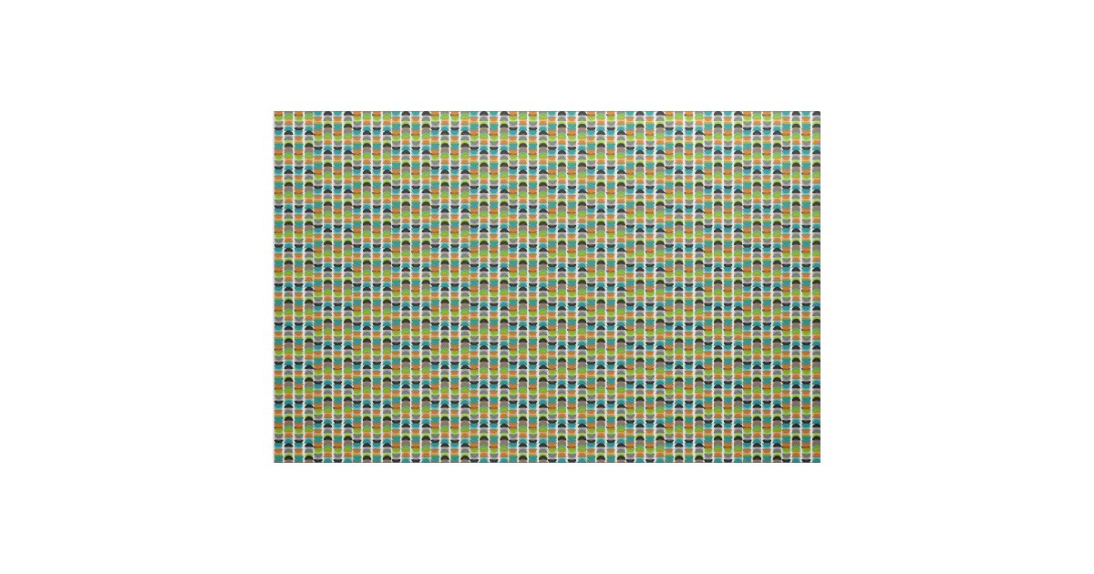Mid-Century Modern Half Moons Design Fabric 5 | Zazzle