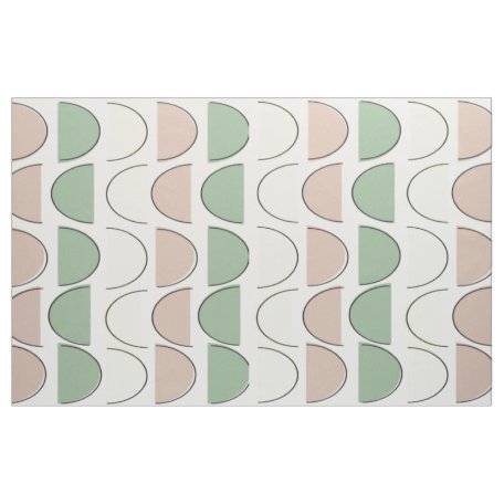 Mid-Century Modern Half Moons Design Fabric 9 | Zazzle