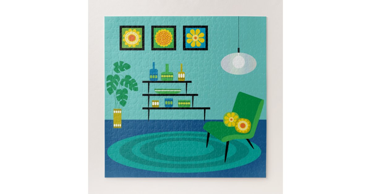 Mid Century Modern House Jigsaw Puzzle | Zazzle