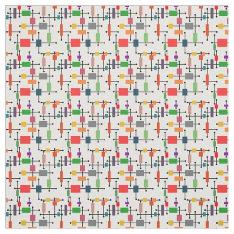 Black Grid Fabric | Zazzle
