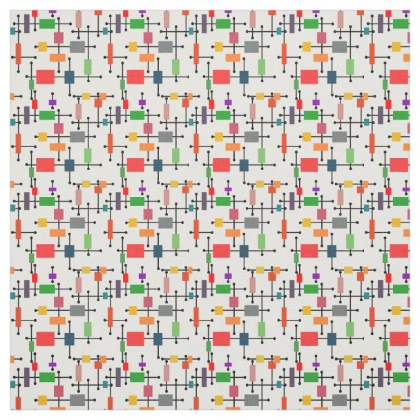Black Grid Fabric | Zazzle