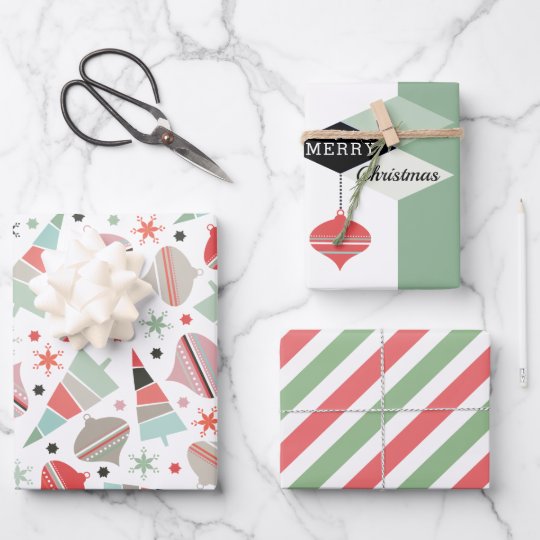 Mid Century Modern Merry Christmas Wrapping Paper Sheets | Zazzle.com