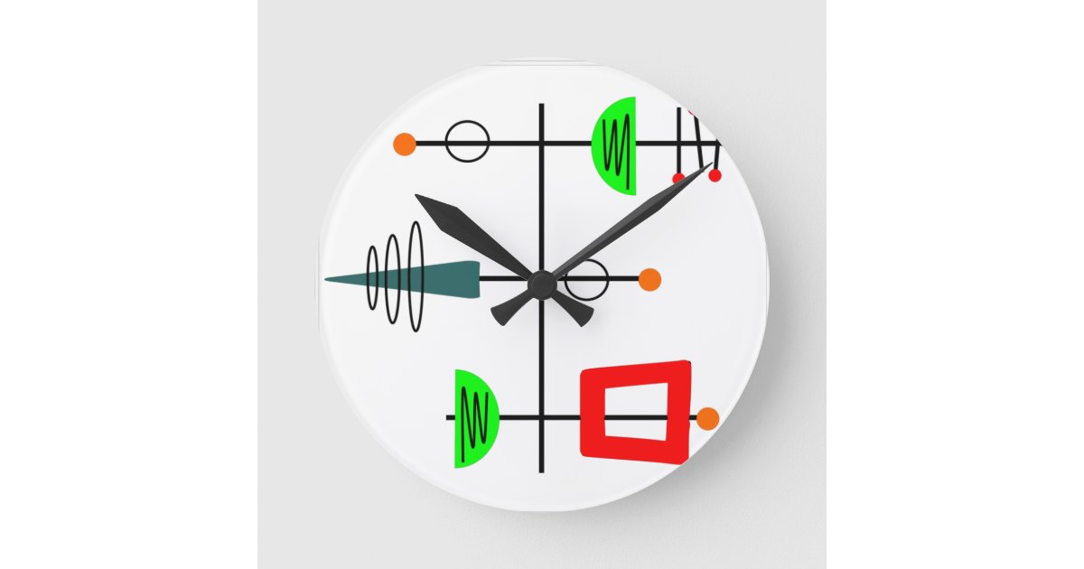 Mid Century Modern Mobile Round Clock | Zazzle