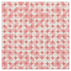 Vintage Mid-Century Circles Pattern Fabric | Zazzle