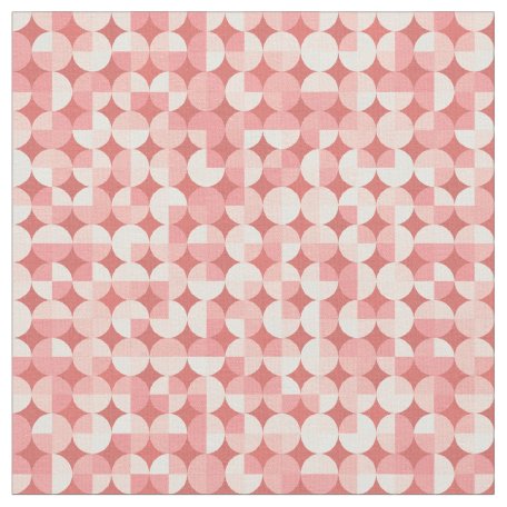 Vintage Mid-Century Circles Pattern Fabric | Zazzle