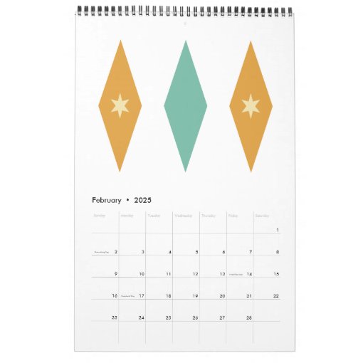 Mid Century Modern Original Art Retro Calendar | Zazzle