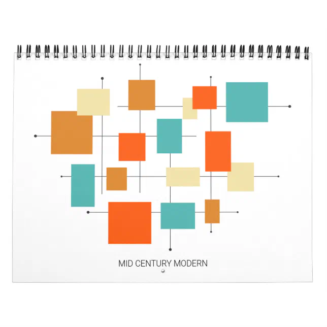 Mid Century Modern Original Retro Art Calendar | Zazzle