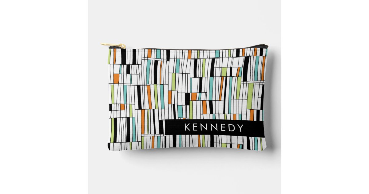 Mid Century Modern Pattern Accessory Pouch | Zazzle