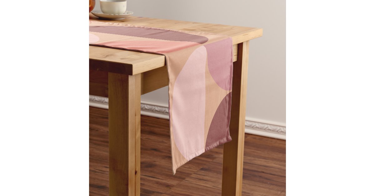 Mid Century Modern Pattern Peach Fuzz Short Table Runner | Zazzle