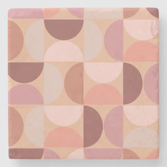 Mid Century Modern Pattern Peach Fuzz Stone Coaster | Zazzle