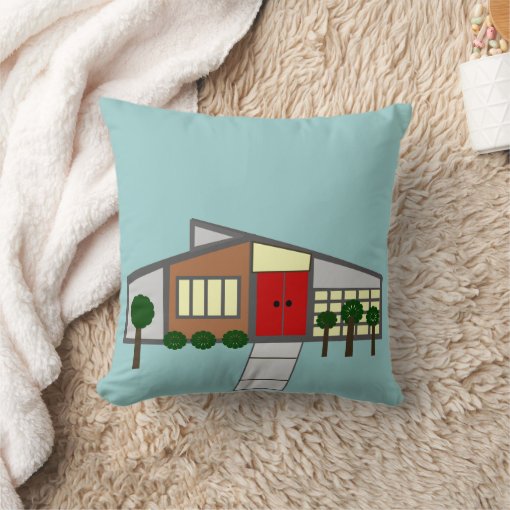 Mid-Century Modern Pillow House Design IV | Zazzle