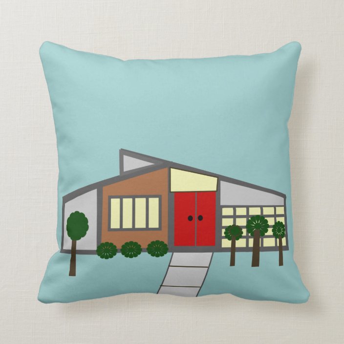 Mid-Century Modern Pillow House Design IV | Zazzle.com