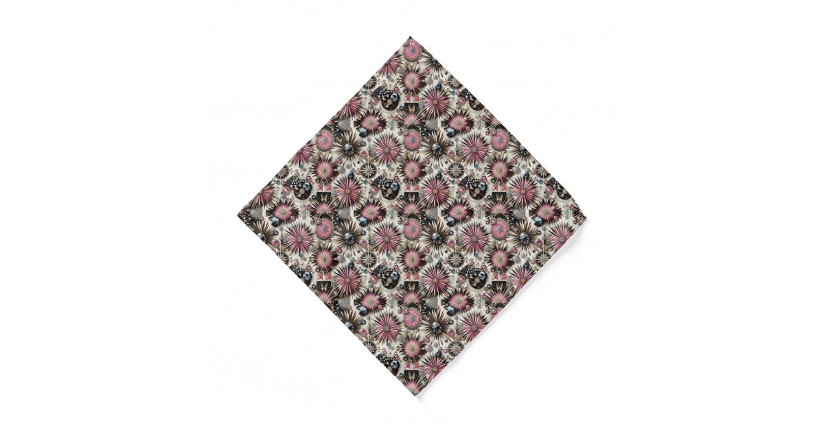 Mid Century Modern Pink Diamonds Pocket Square Bandana | Zazzle