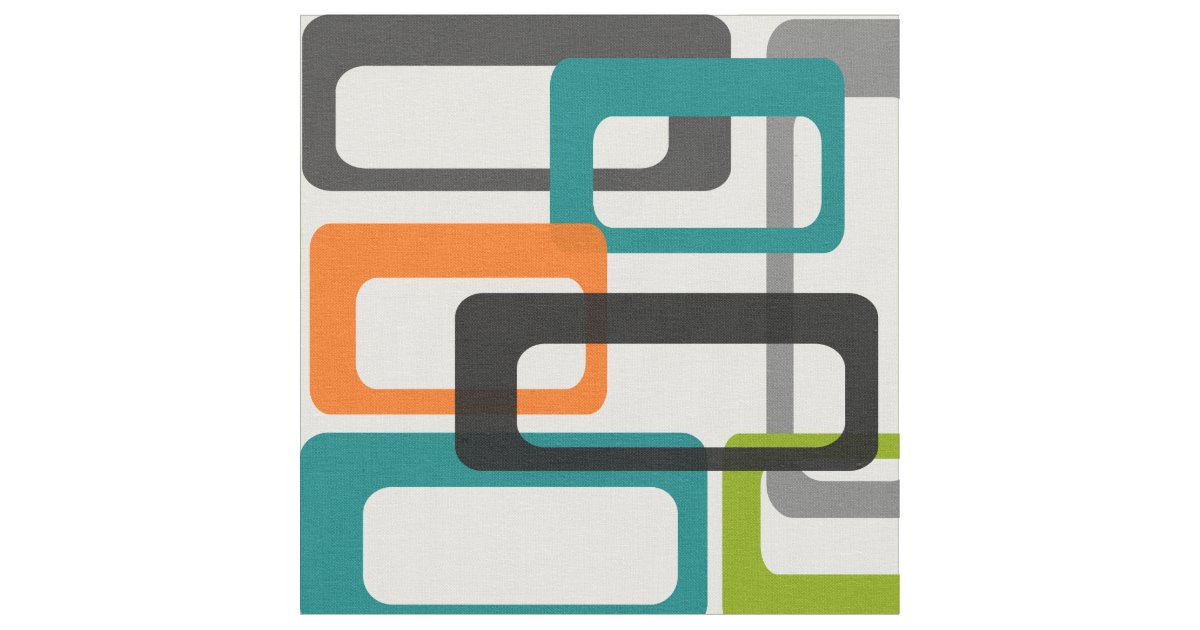 Mid Century Modern Print Fabric | Zazzle