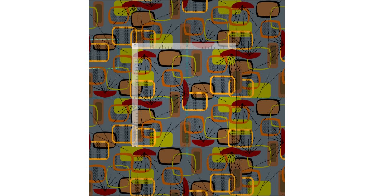 Mid-Century Modern Rectangles Design Fabric 33 | Zazzle