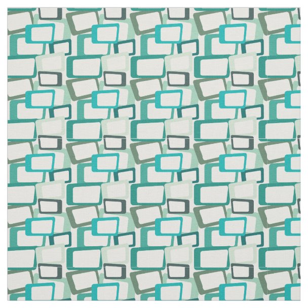 Mid-Century Modern Rectangles Design Fabric 33 | Zazzle
