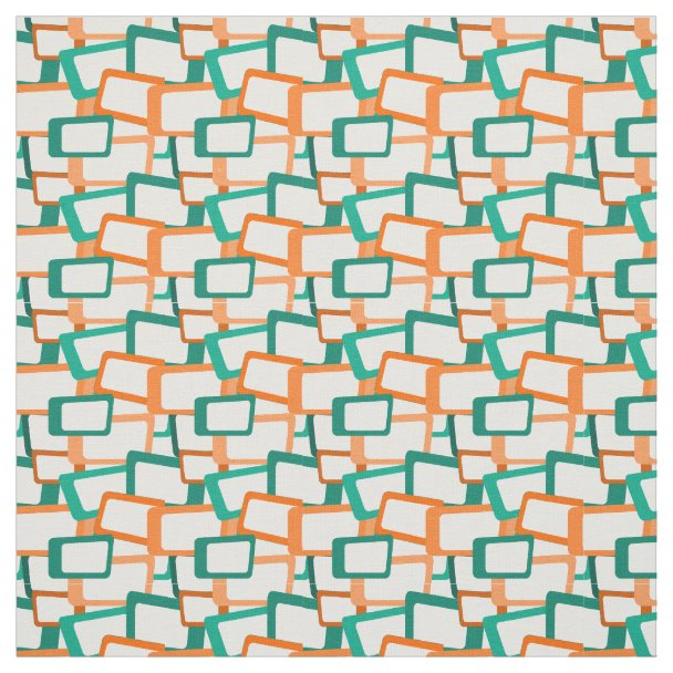 Mid Century Modern Rectangles Fabric | Zazzle