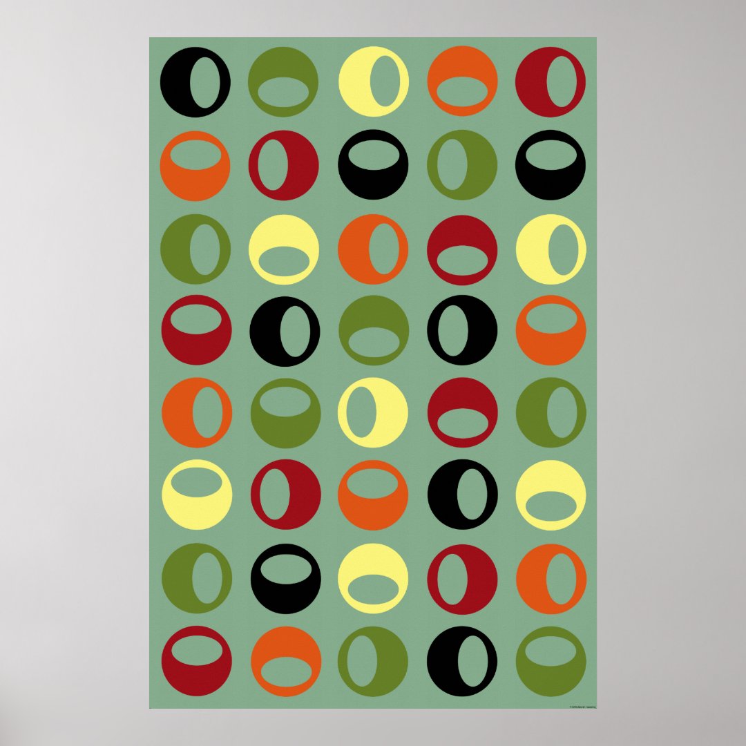 Mid-Century Modern Retro Abstract Art poster | Zazzle