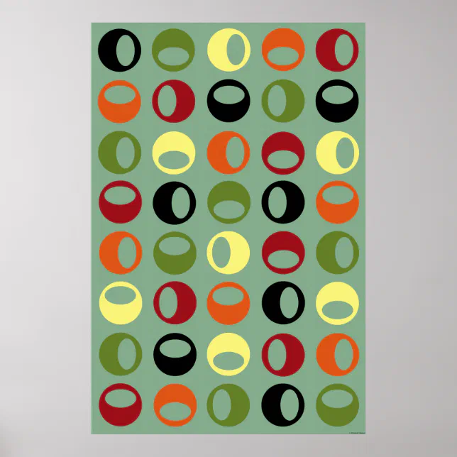 Mid-Century Modern Retro Abstract Art poster | Zazzle