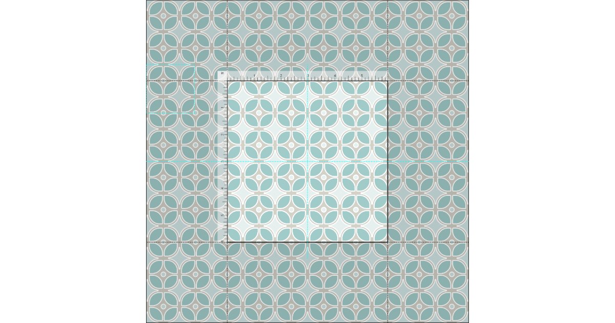 Mid Century Modern Retro Mod Square Pattern Decor Fabric | Zazzle