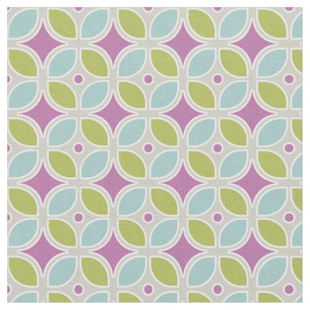 Bold Modern Big Funky Square Repeat Pattern Fabric | Zazzle