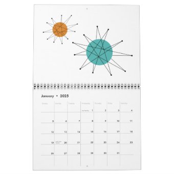 Mid Century Modern Retro Original Art Calendar | Zazzle