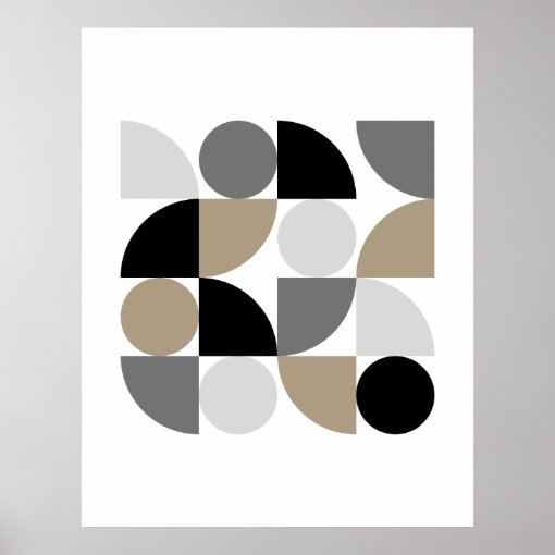 Mid-Century Modern Shapes Circles Poster | Zazzle