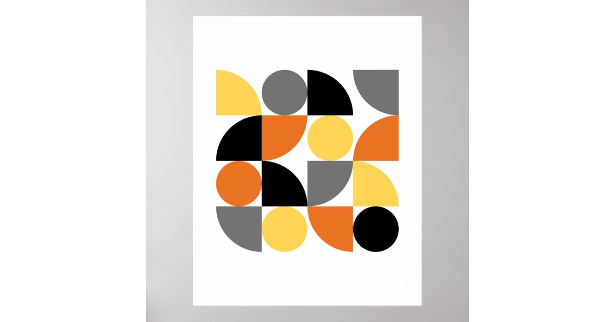 Mid-Century Modern Shapes Circles Poster | Zazzle